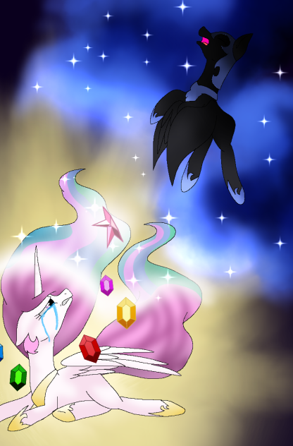 Nightmare moon and Celestia - ibisPaint