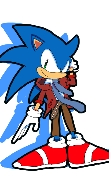 Sonic dressed up like joseph joestar - ibisPaint