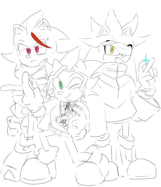 Sonic Shadow and Silver 💙🖤🤍 - ibisPaint
