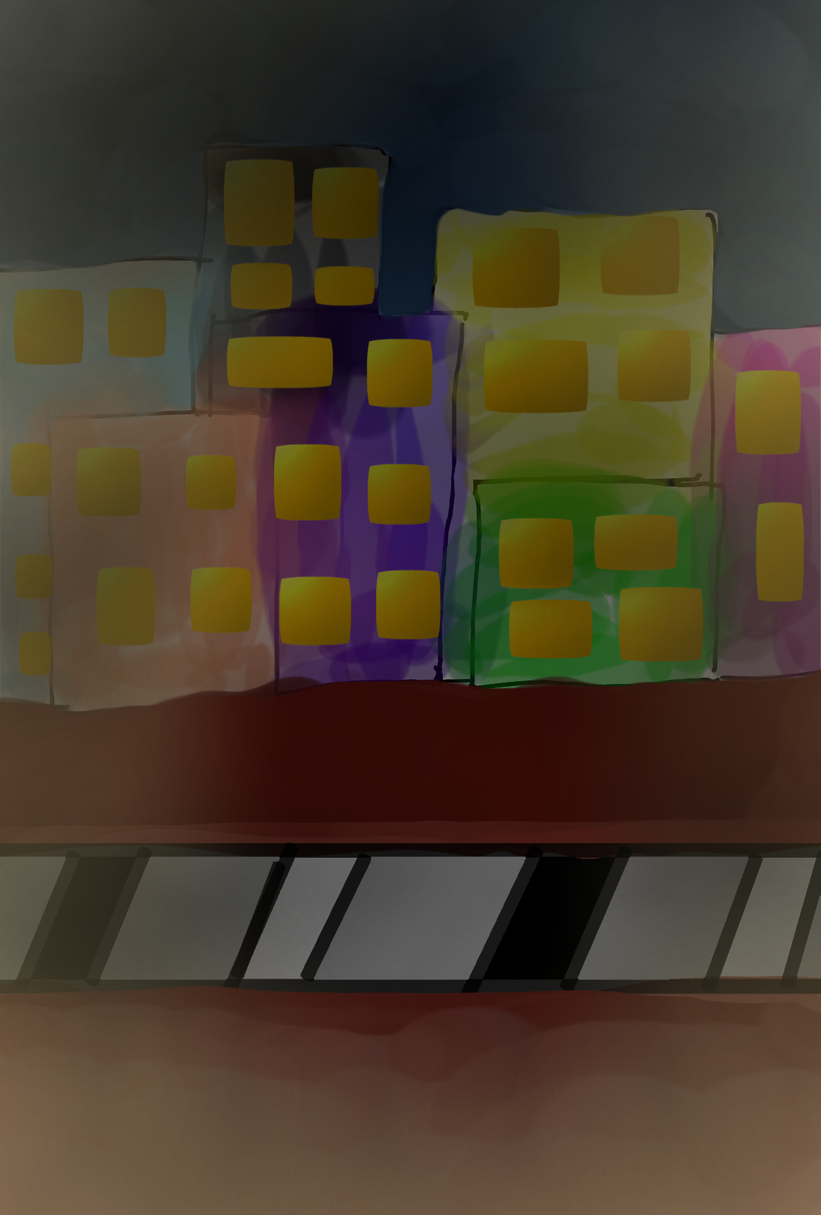 pada malam hari at night - ibisPaint