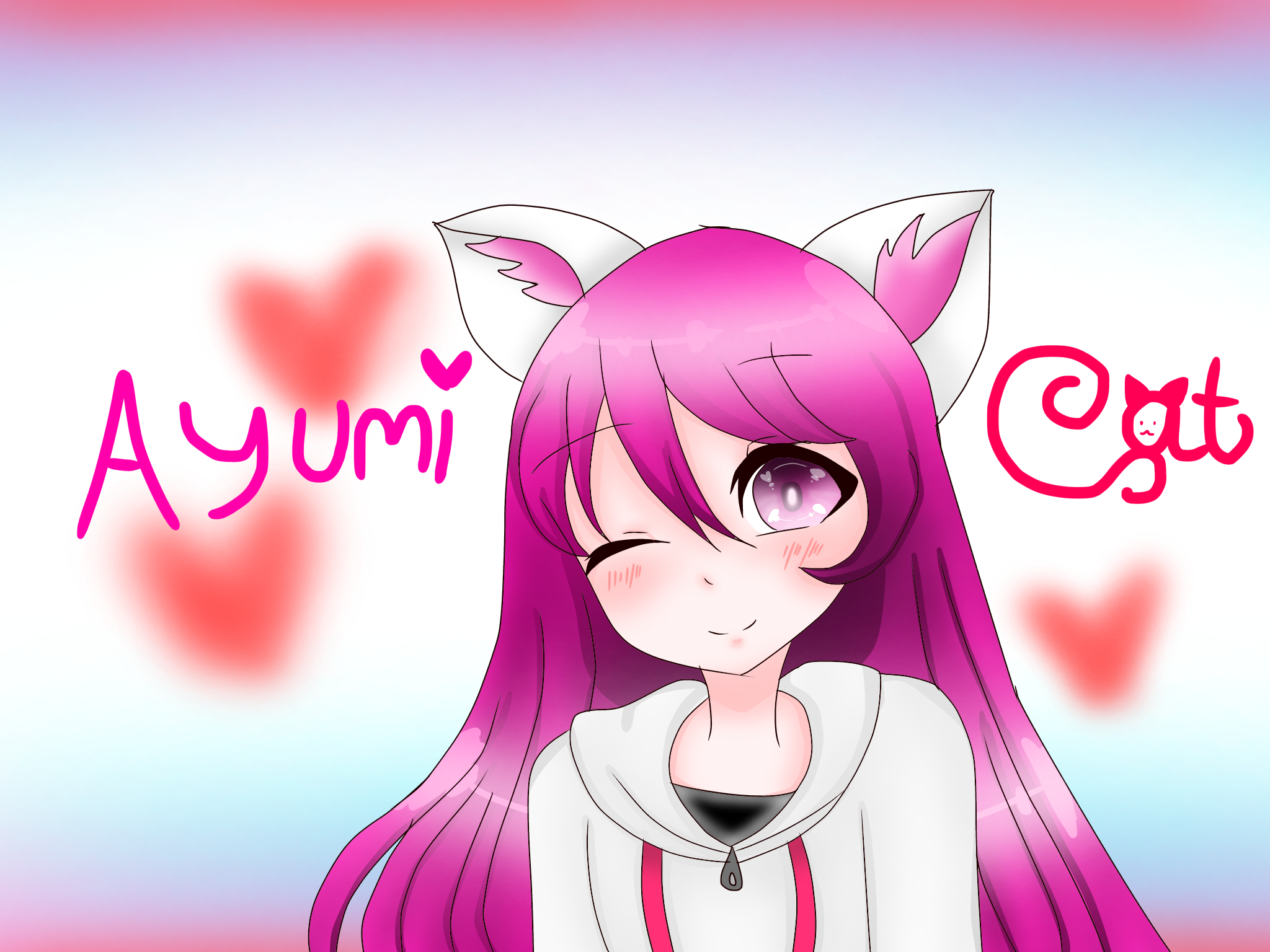 vẽ ayumi cat - ibisPaint