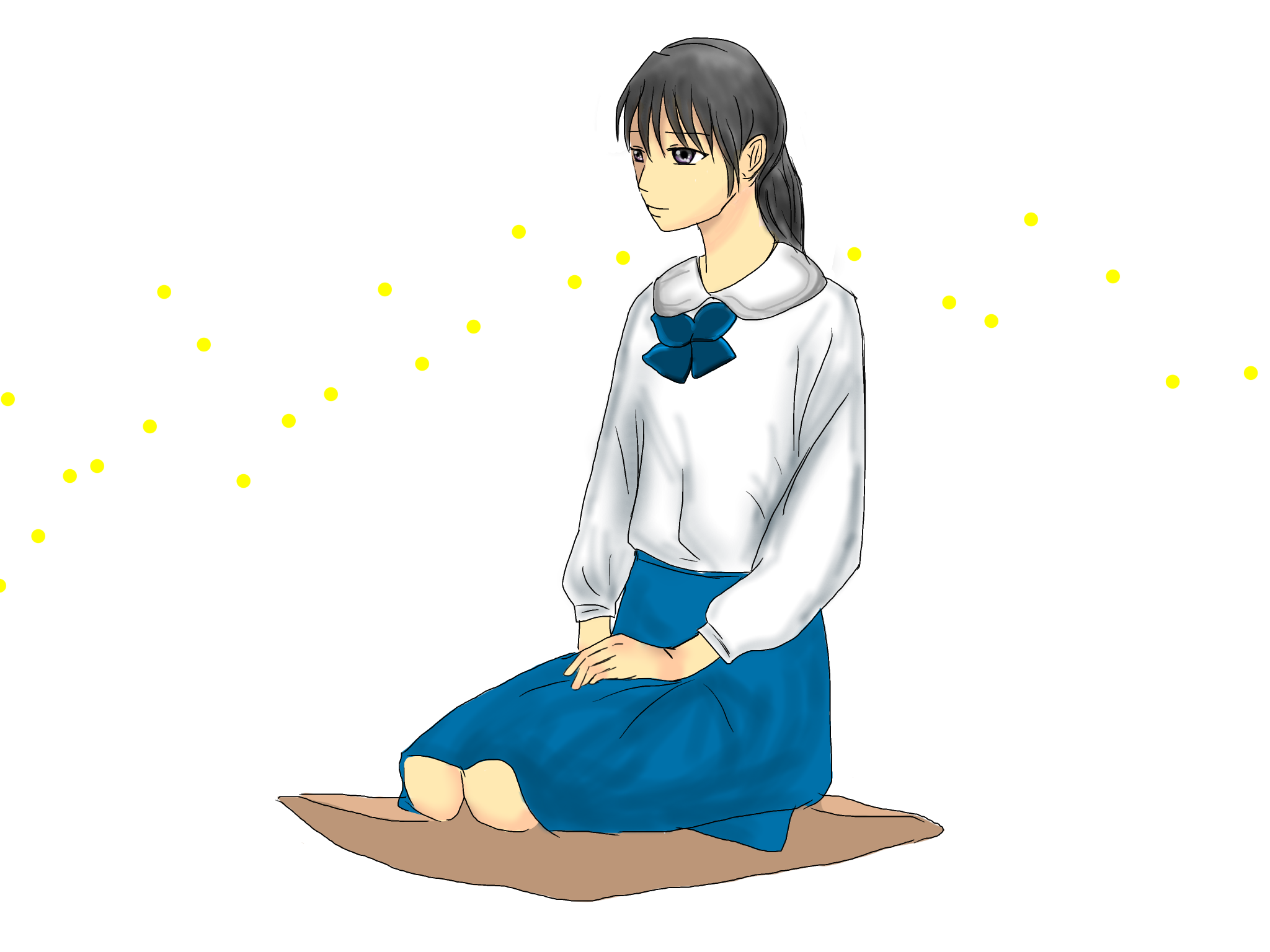 girl sitting - ibisPaint
