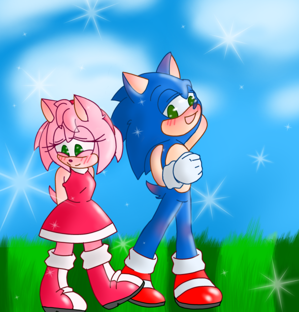 sonic x amy rose🤞😎 - ibisPaint