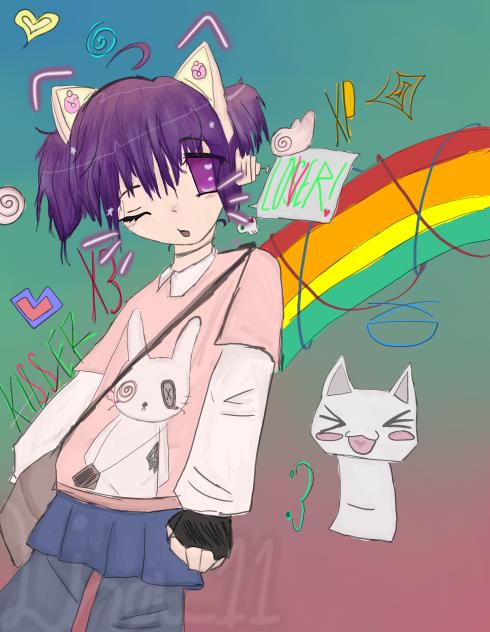 Pink fluffy unicorns - ibisPaint