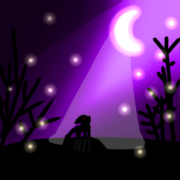 𝕎𝕠𝕝𝕗 ℍ𝕠𝕨𝕝𝕚𝕟𝕘 𝔸𝕥 𝕋𝕙𝕖 𝕄𝕠𝕠𝕟 - ibisPaint