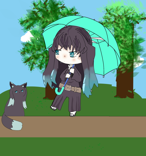 Muichiro and Mui cat - ibisPaint