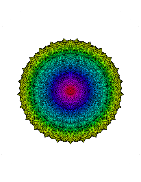 Rainbow mandala - ibisPaint