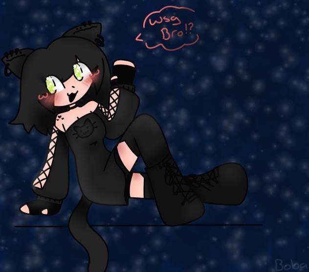 🐱🖤My Cat Azalea if she was a human🖤🐱 - ibisPaint