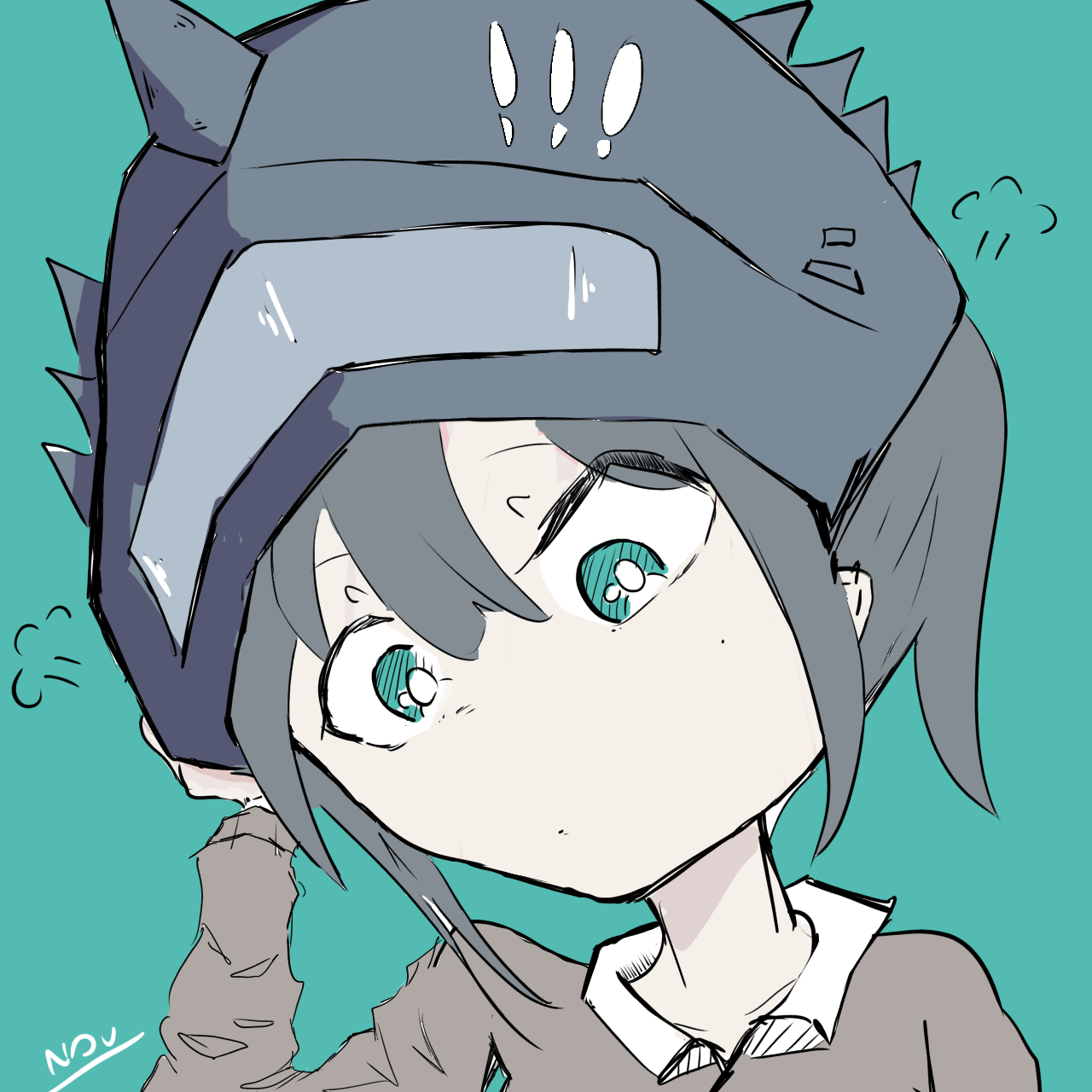 หมวกกันน็อค helmet girl - ibisPaint