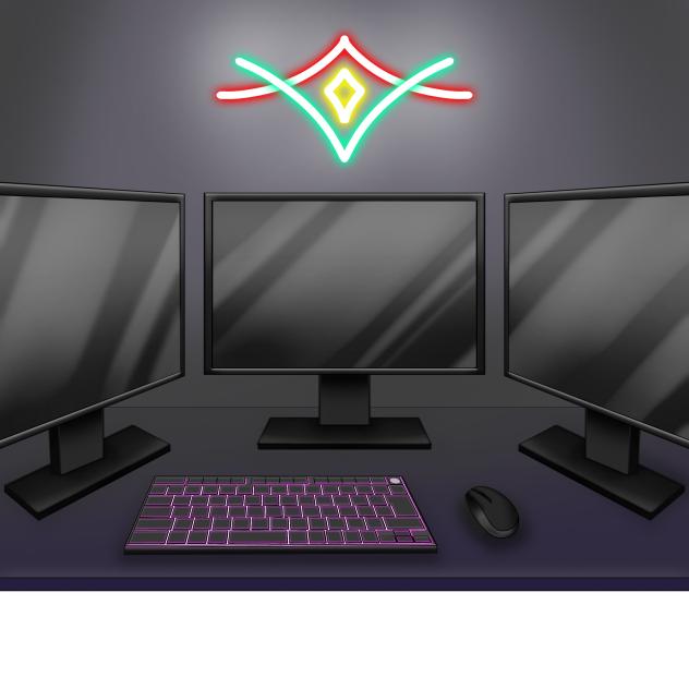 streaming set up with table and lights - ibisPaint