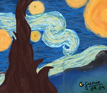 noite estrelada de vicent van gogh - ibisPaint