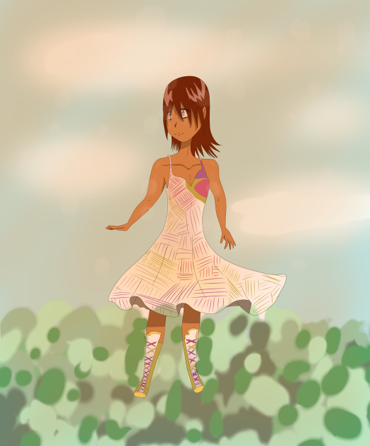 Wind in spring dress - ibisPaint