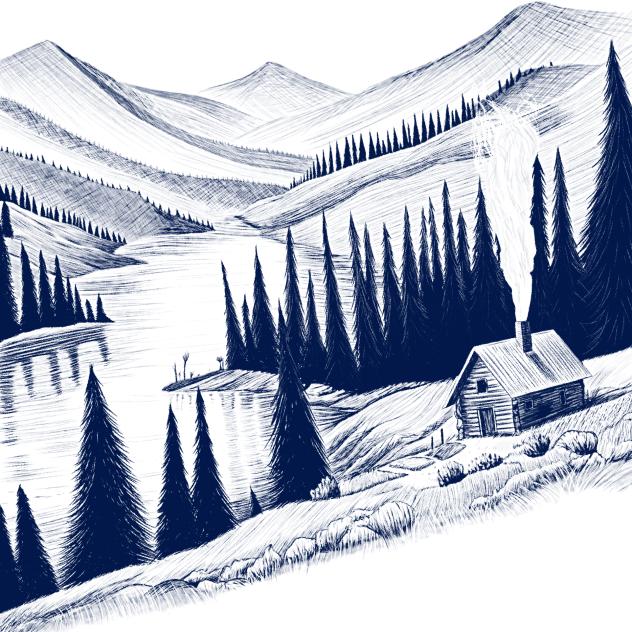 cabin in the mountains - ibisPaint