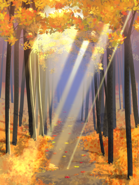 Autumn pathway scenery - ibisPaint
