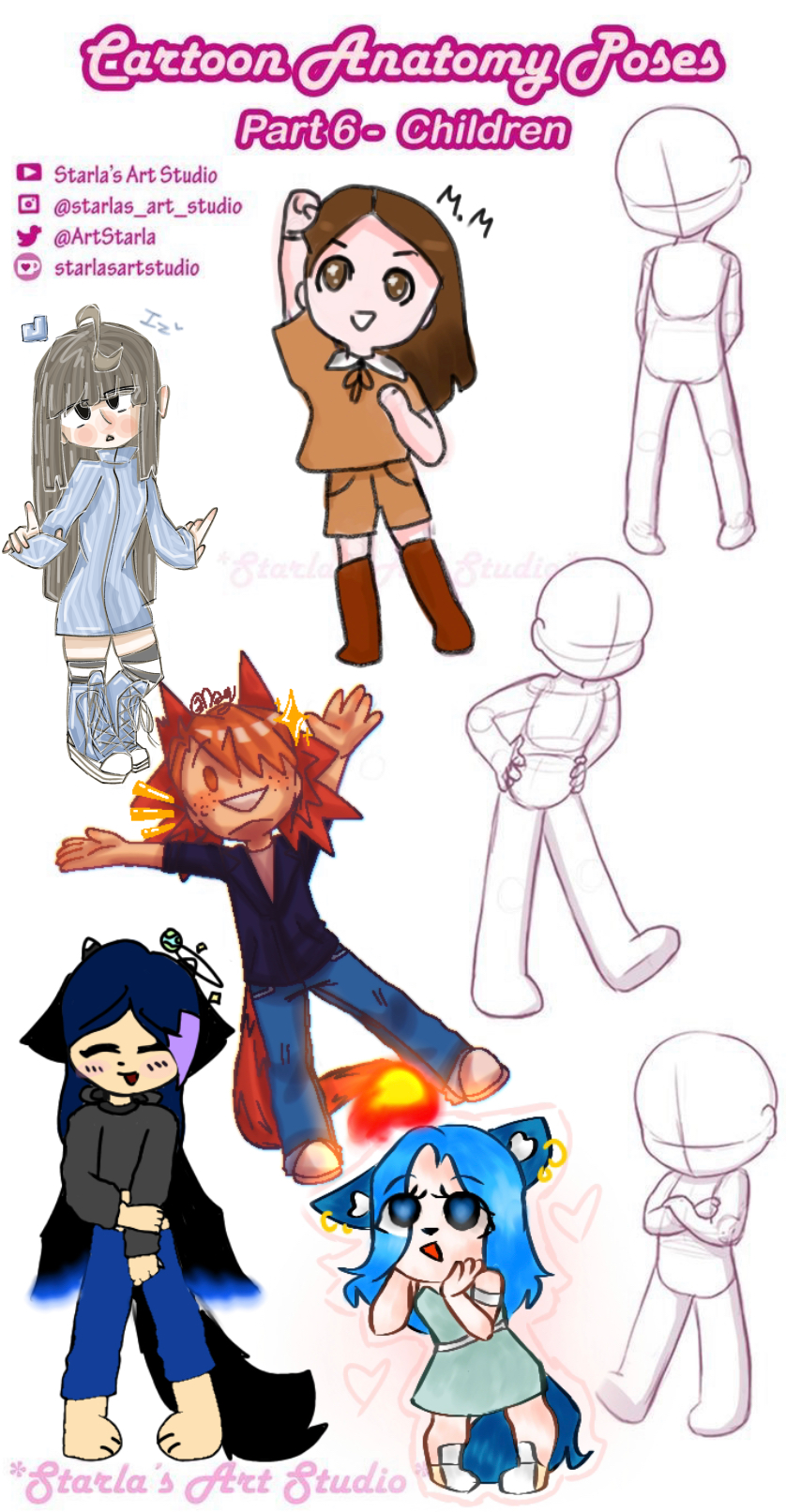 Cartoon Poses Collab - ibisPaint