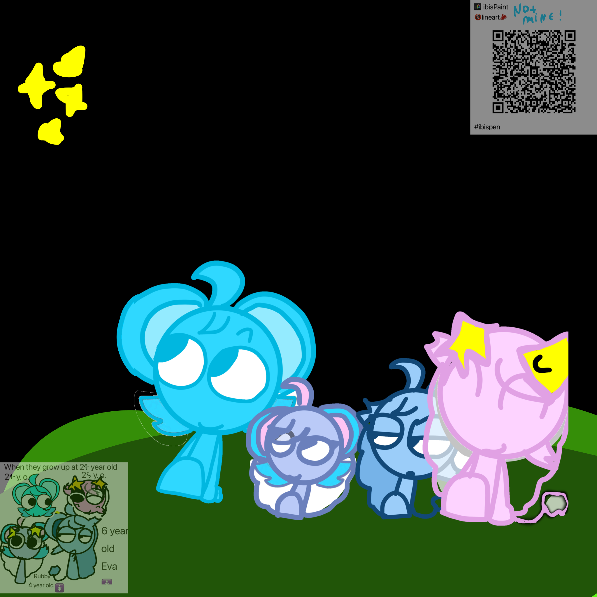 Violet family watching the sky - ibisPaint