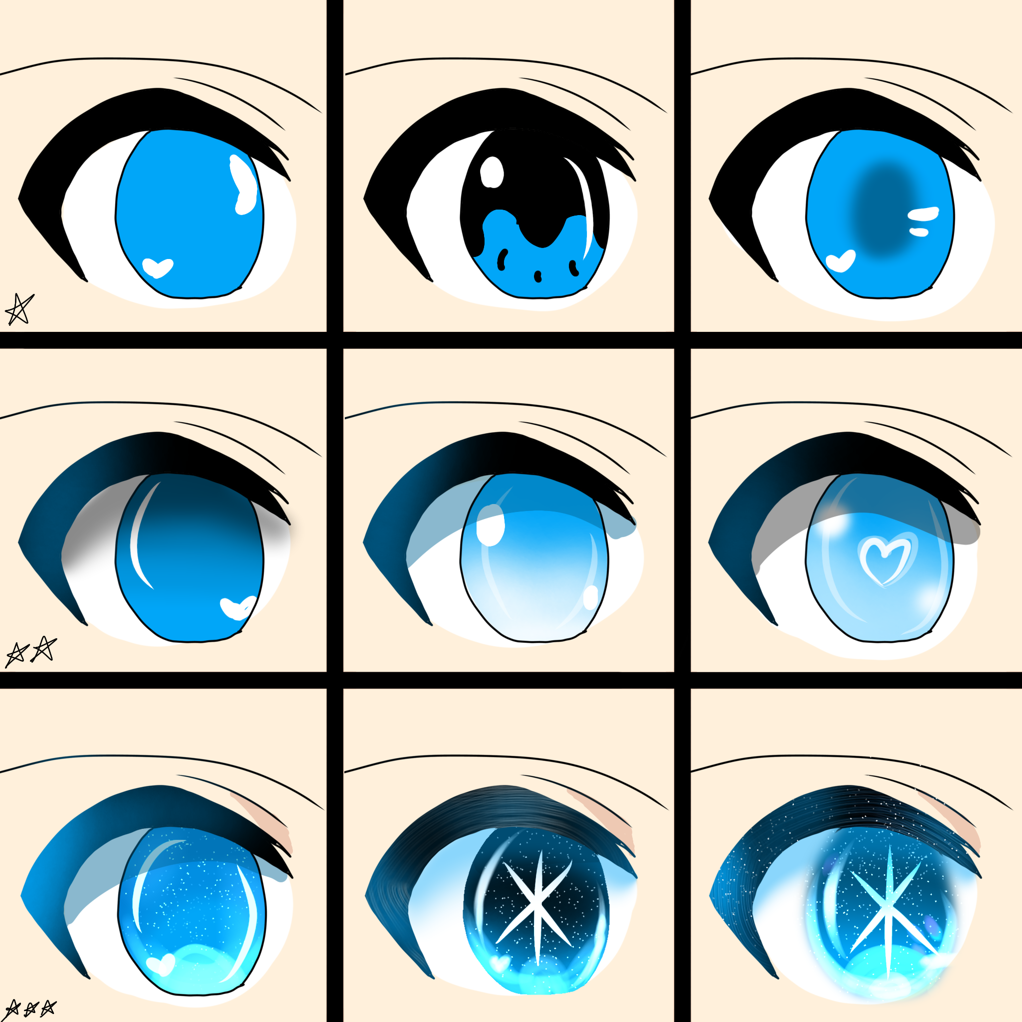 all the different eyes i draw - ibisPaint