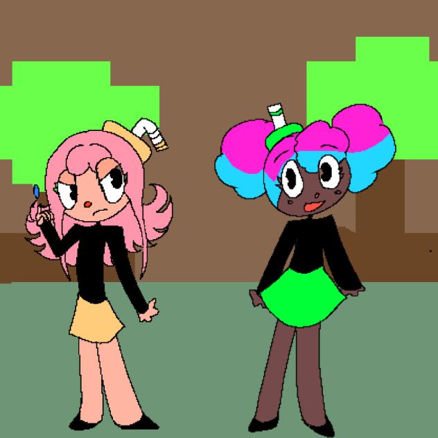 Me and Riko in Cuphead. - ibisPaint
