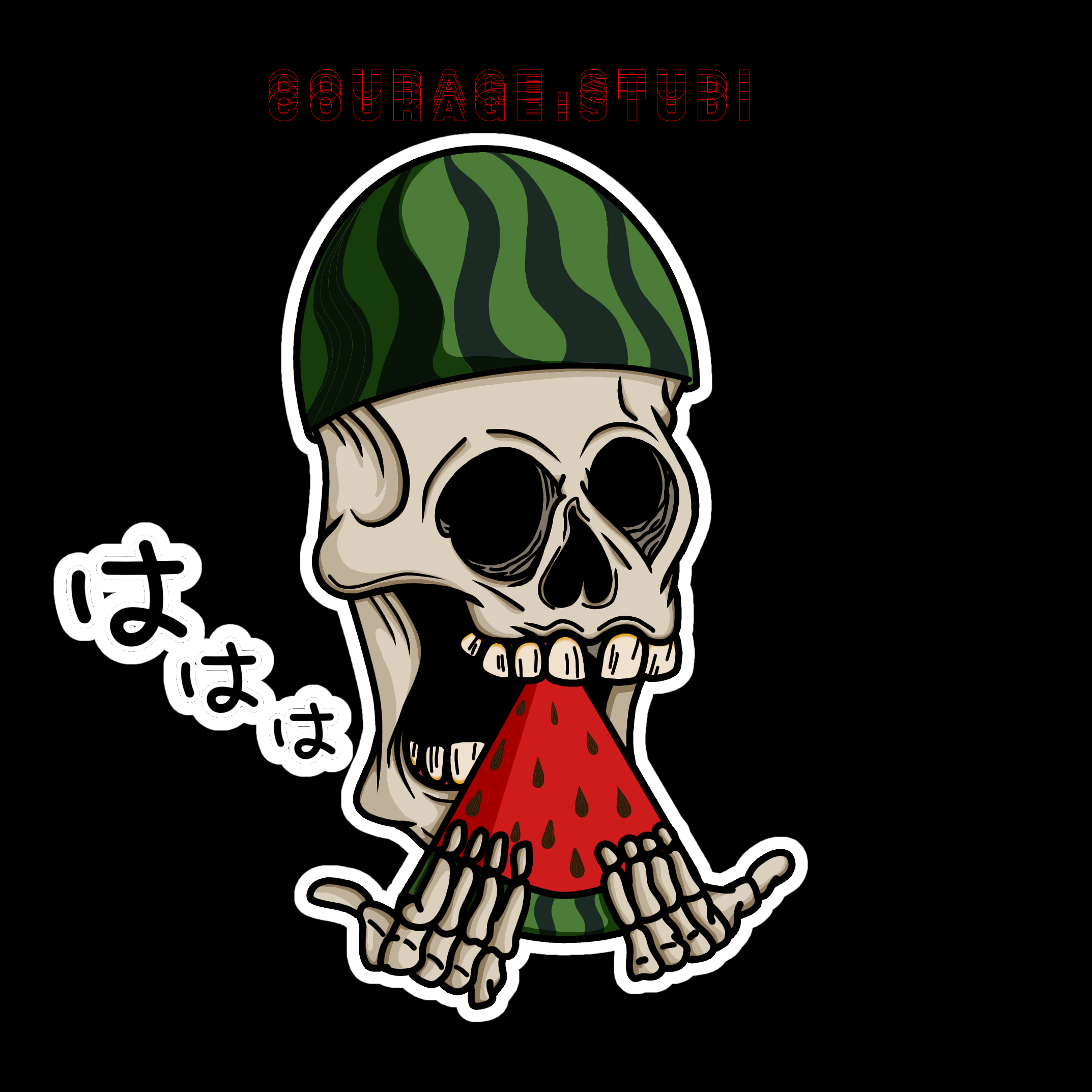 watermelon skull - ibisPaint