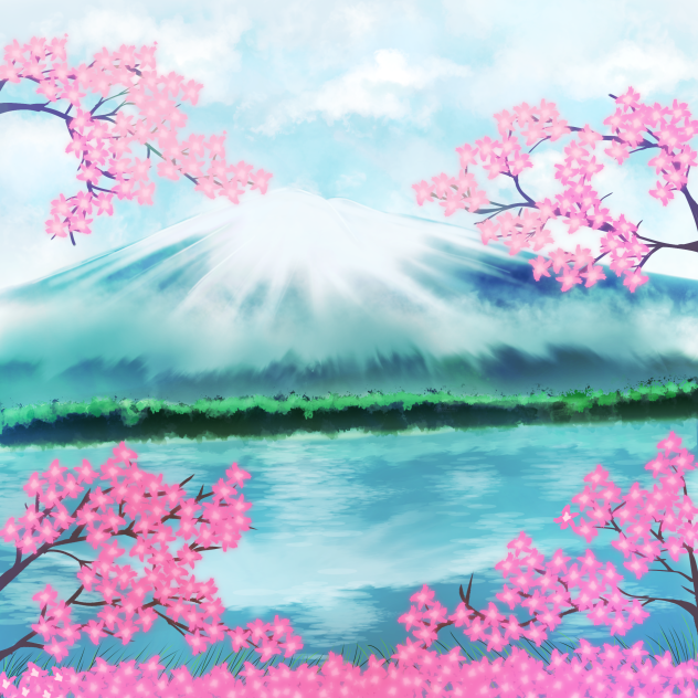 mount fuji background - ibisPaint