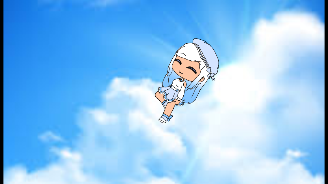 Cloud girl relaxing on the clouds - ibisPaint