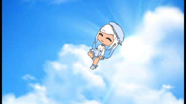 Cloud girl relaxing on the clouds - ibisPaint