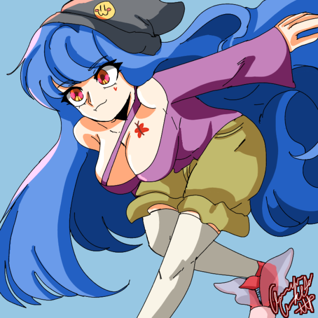 long blue hair - ibisPaint