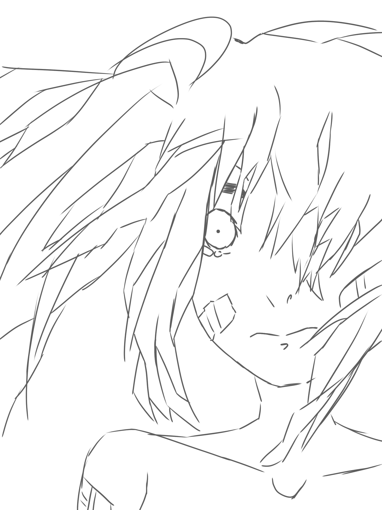 Rolling Girl Miku LineArt - ibisPaint