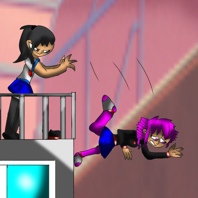 yandere - push kokona off the rooftop - ibisPaint