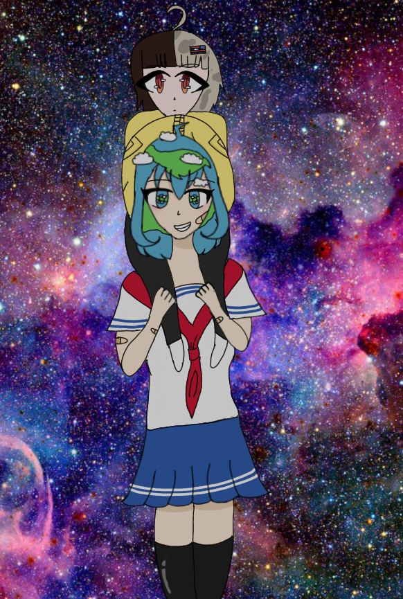 Earth-Chan and Moon-chan - ibisPaint
