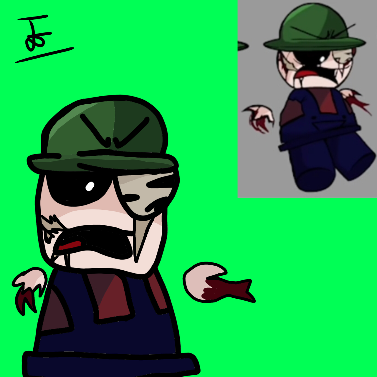 fnf distuption Bambi.EXE - triple pho... - ibisPaint