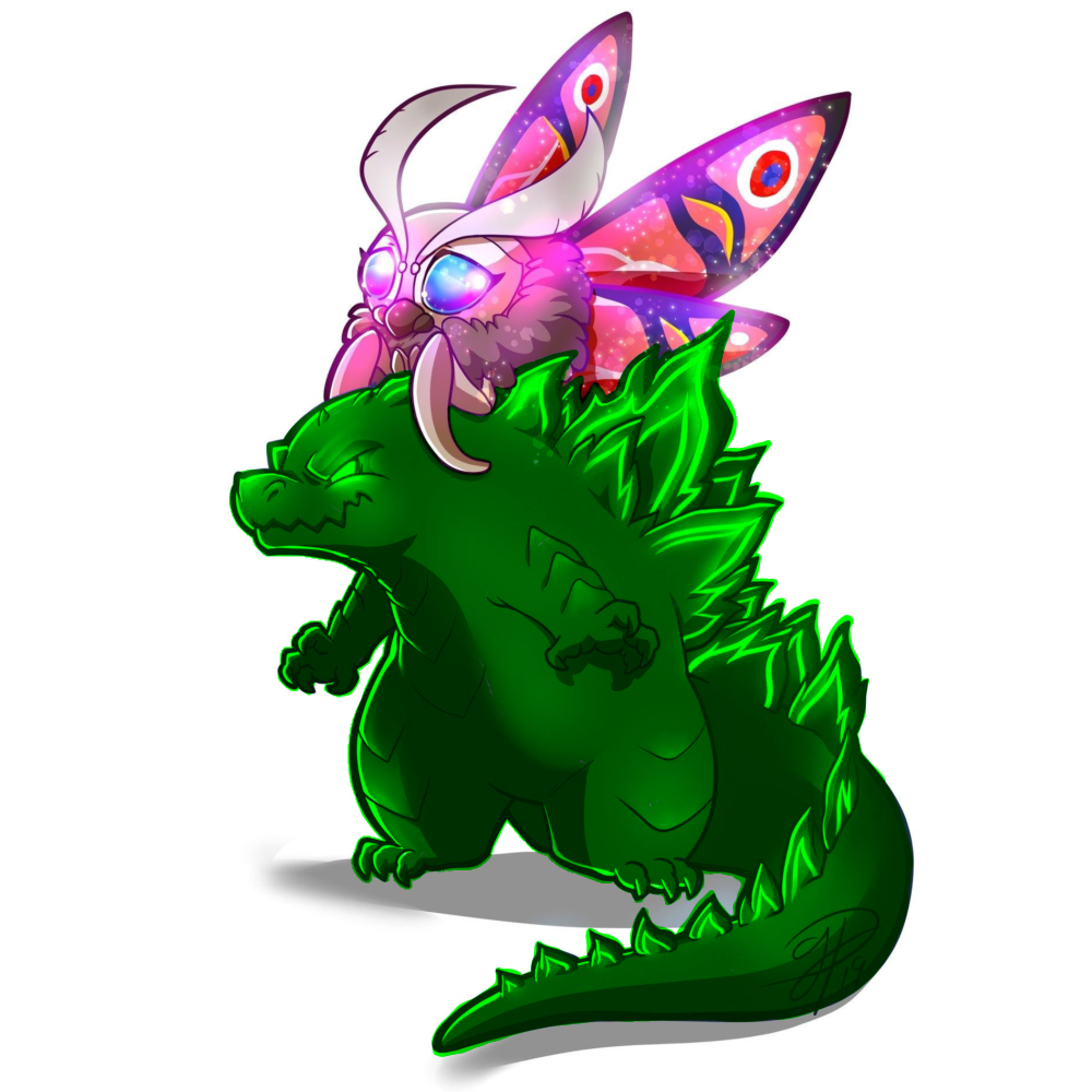 Baby Darkzilla vs Mothra - ibisPaint