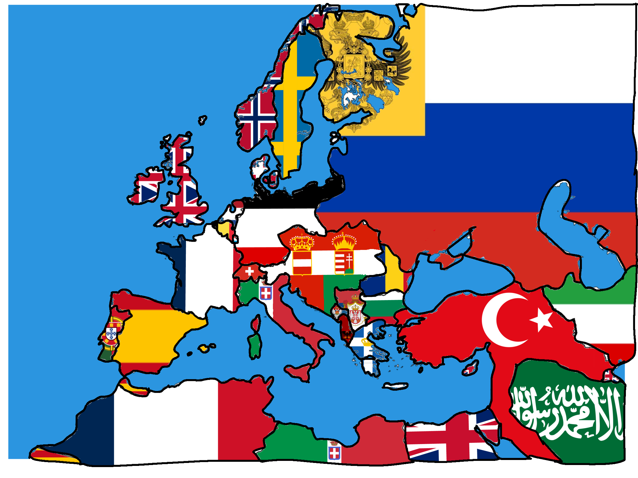 Map of Europe (1914) - ibisPaint