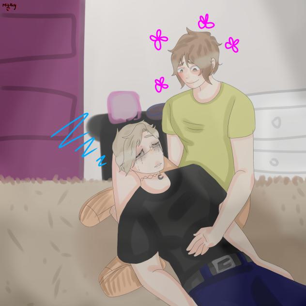 Falling asleep on bestie be like 💤😴 - ibisPaint