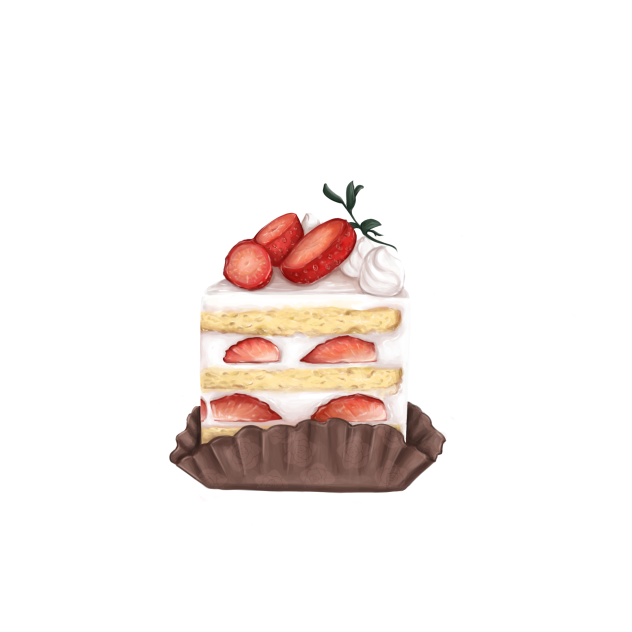 Strawberry cake piece - ibisPaint