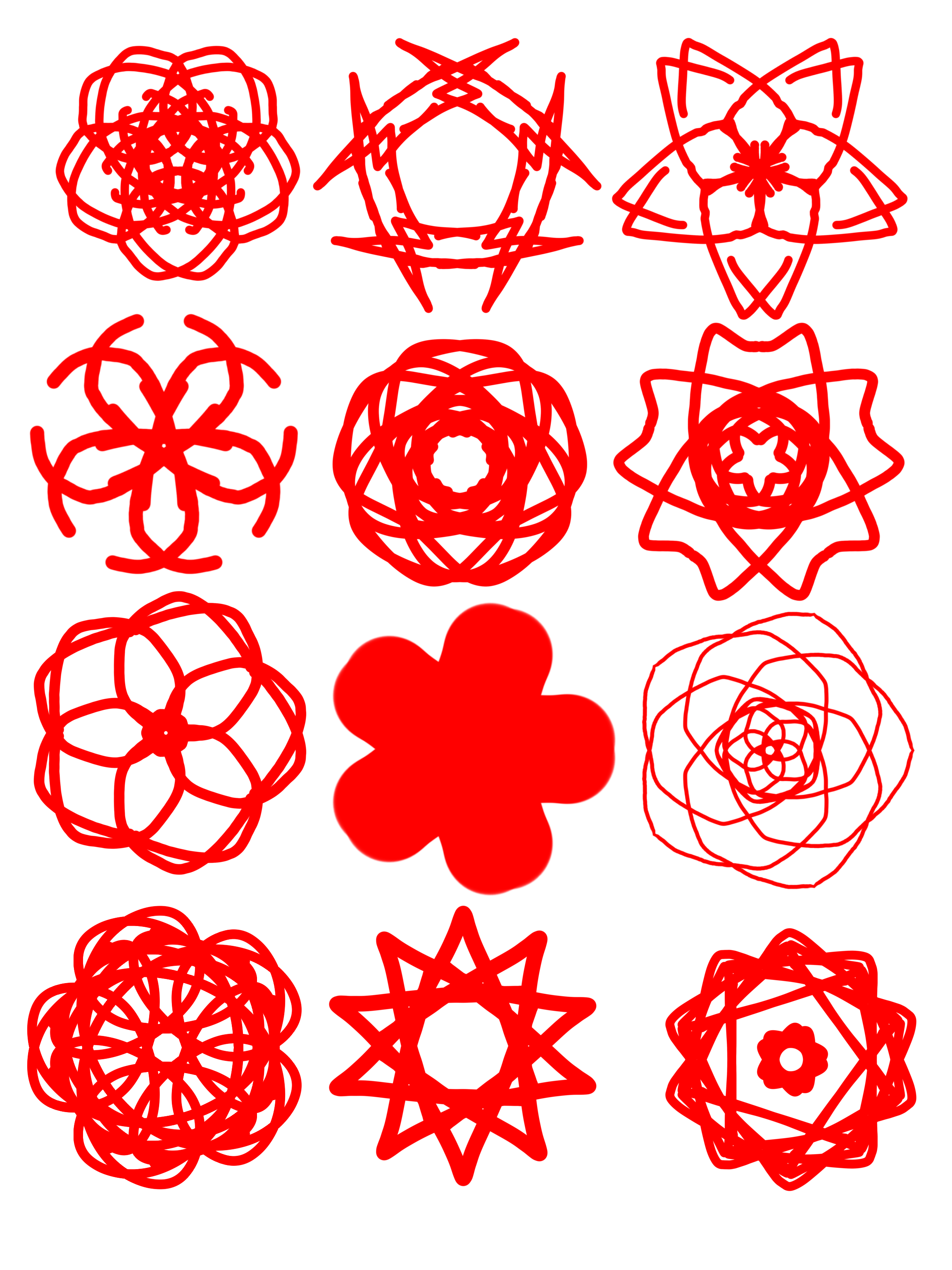 Cool Flower Patterns Red - ibisPaint