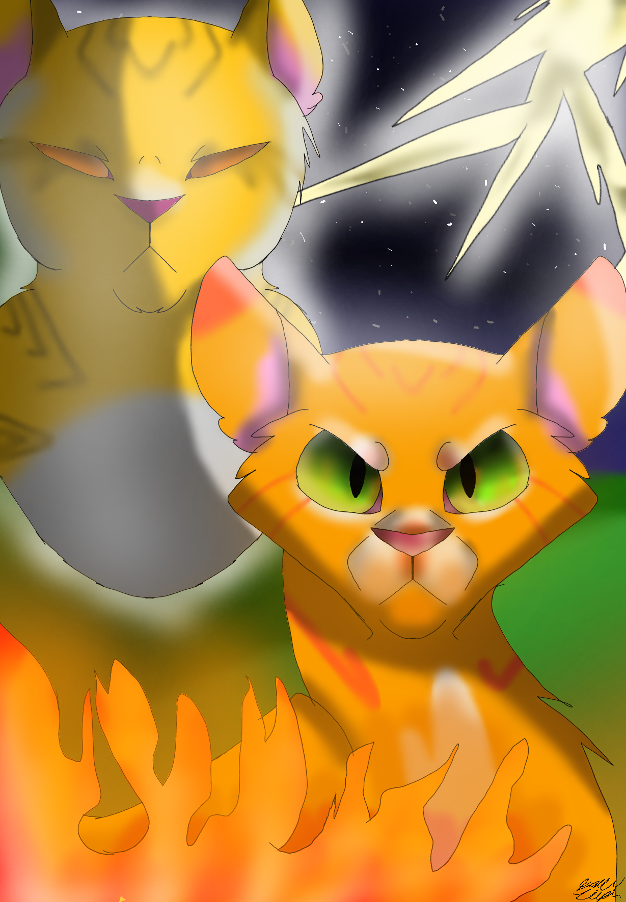 Warriors- Thunder and Fire- Speedpaint - ibisPaint