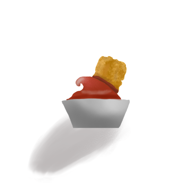 Chicken Nugget in Ketchup. - ibisPaint