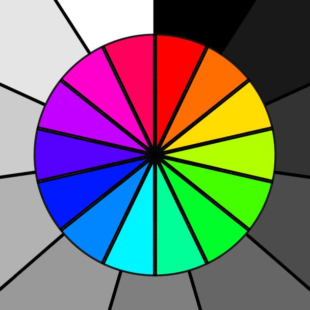 Colour wheel (14 colours & 11 greyscale) - ibisPaint