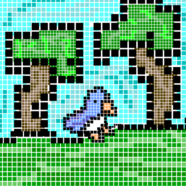 Pixel Blue-bird - ibisPaint