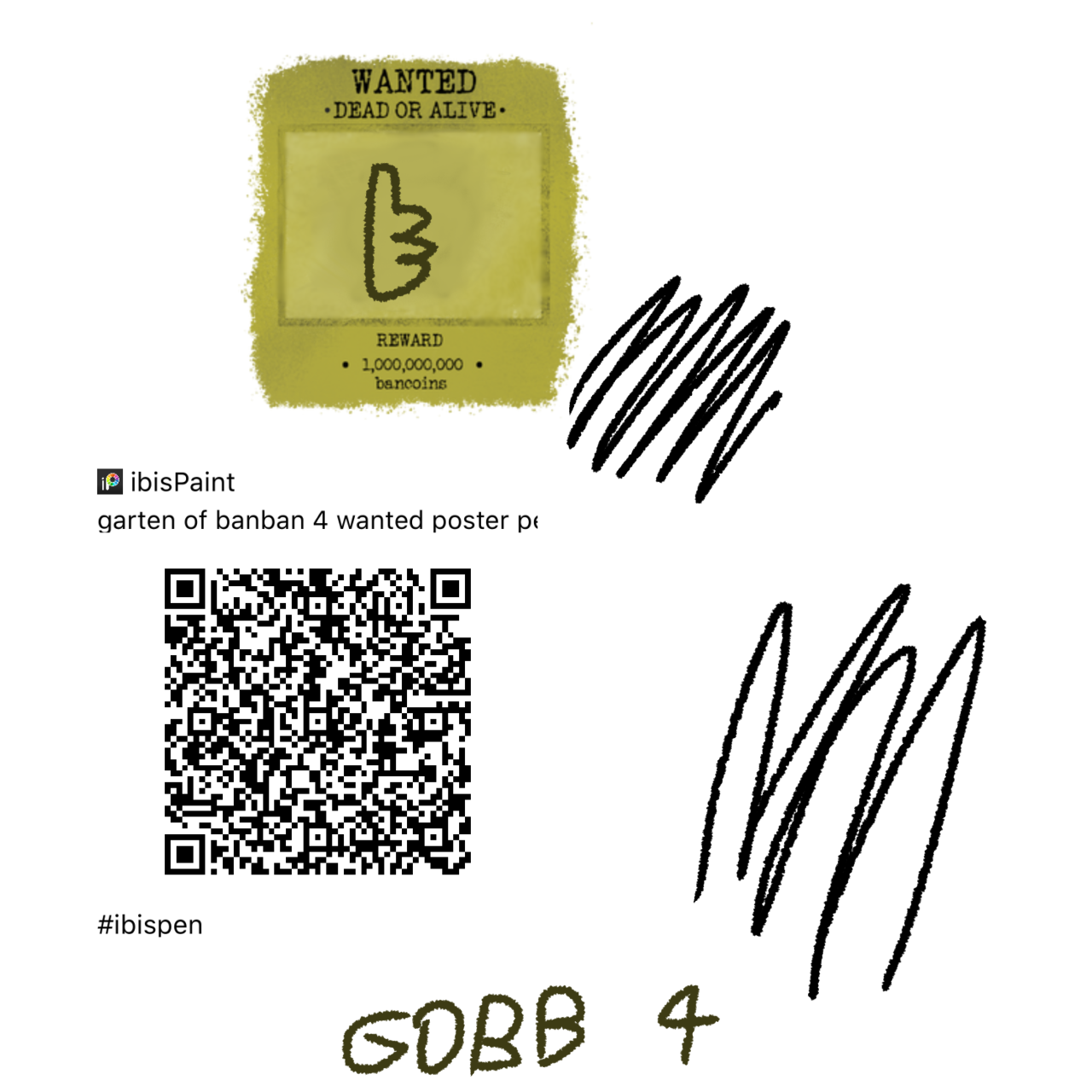 Garten of Banban 4 wanted poster pen - ibisPaint