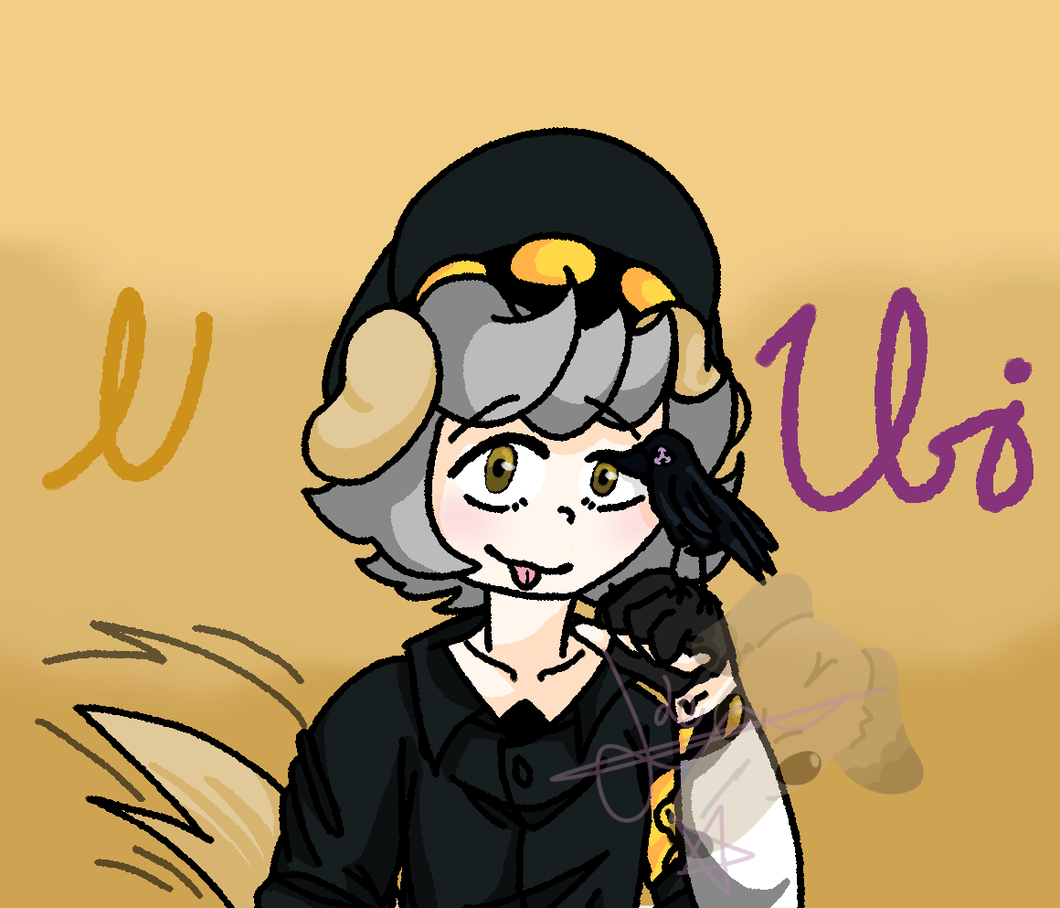 N as dog and Uzi as crow - ibisPaint