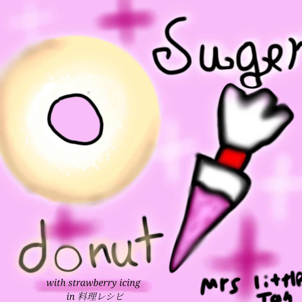 suger donuts with strawberry icing - ibisPaint