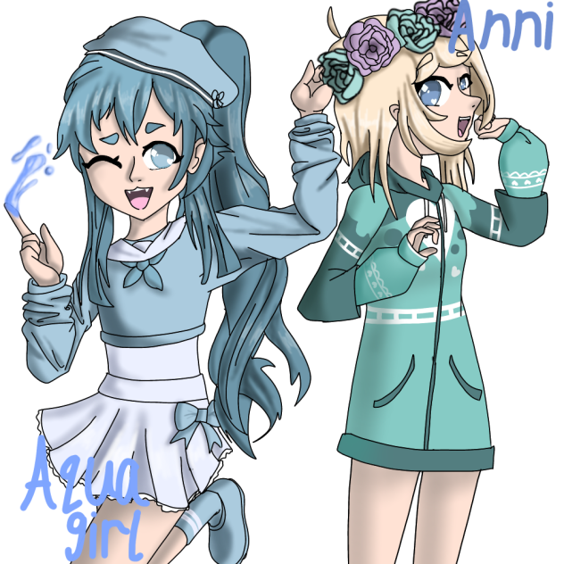 Aqua Girl Magical Girl - ibisPaint