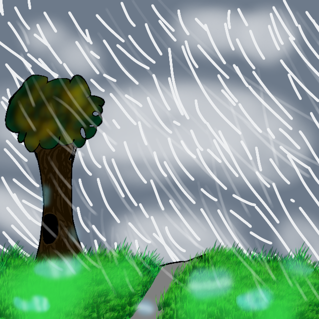 rainy day with puddles - ibisPaint