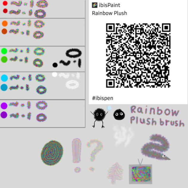 Plush multicolour brush - ibisPaint