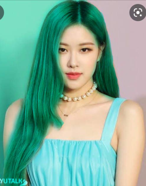 Black pink rose green hair - ibisPaint