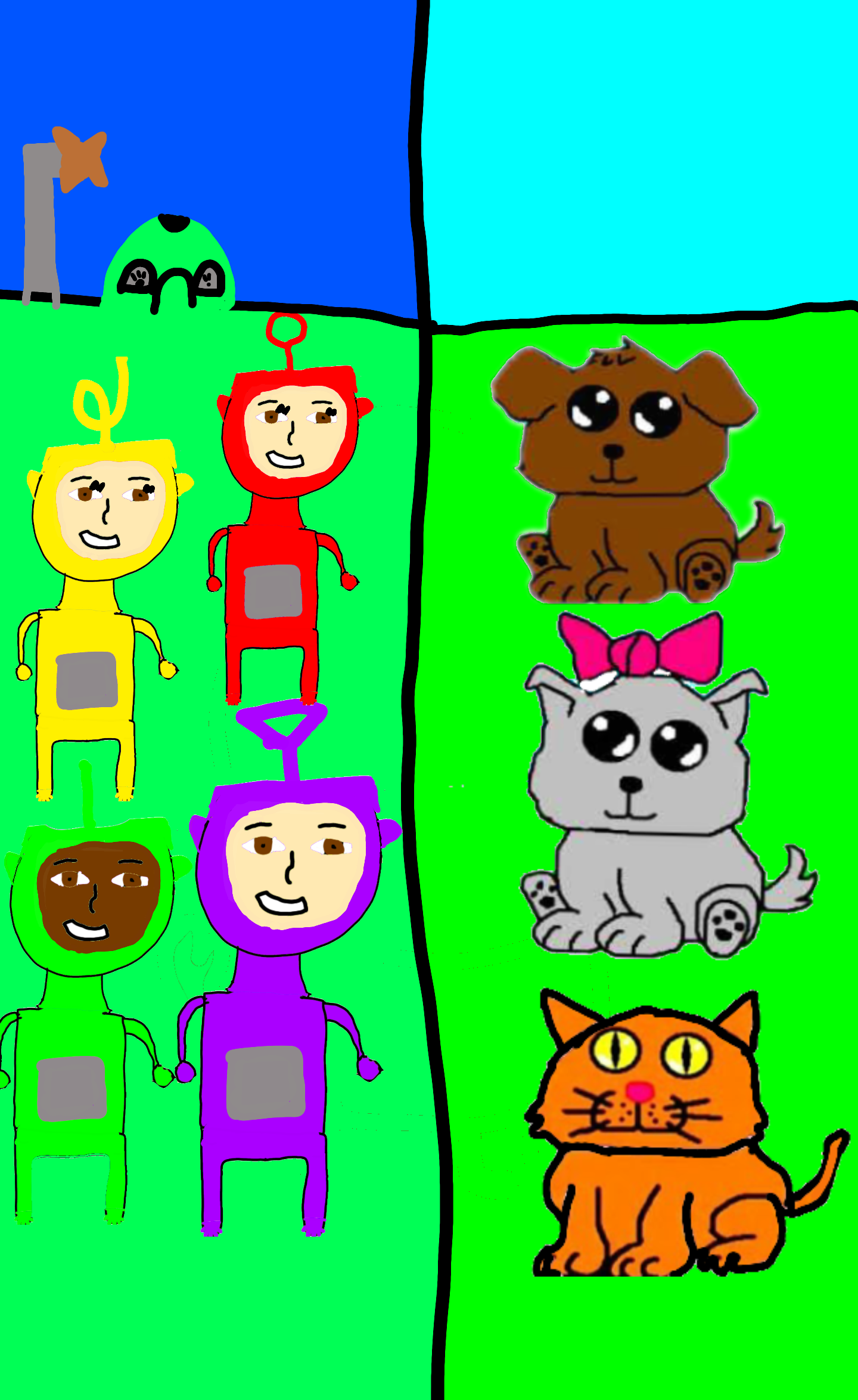poochee and pansy meets the Teletubbies - ibisPaint