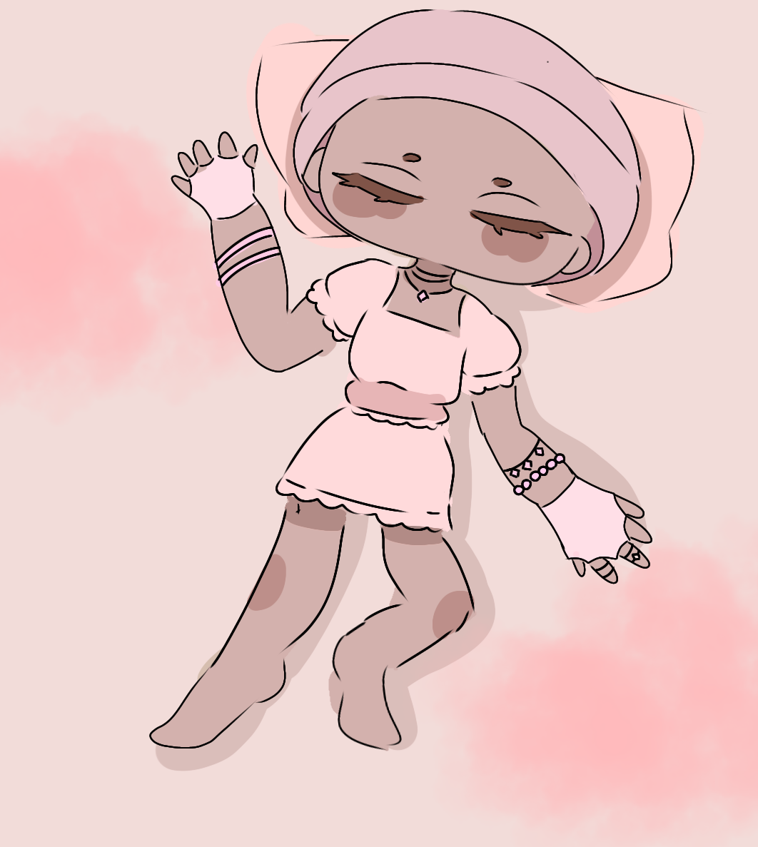 Sleeping pastel pink girl - ibisPaint