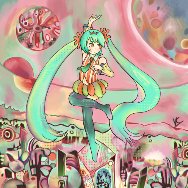 redraw of kikuomiku4 album cover - ibisPaint